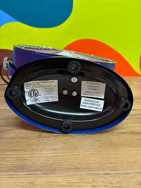 Intertek Blue Electric Table Fan – findedmonton
